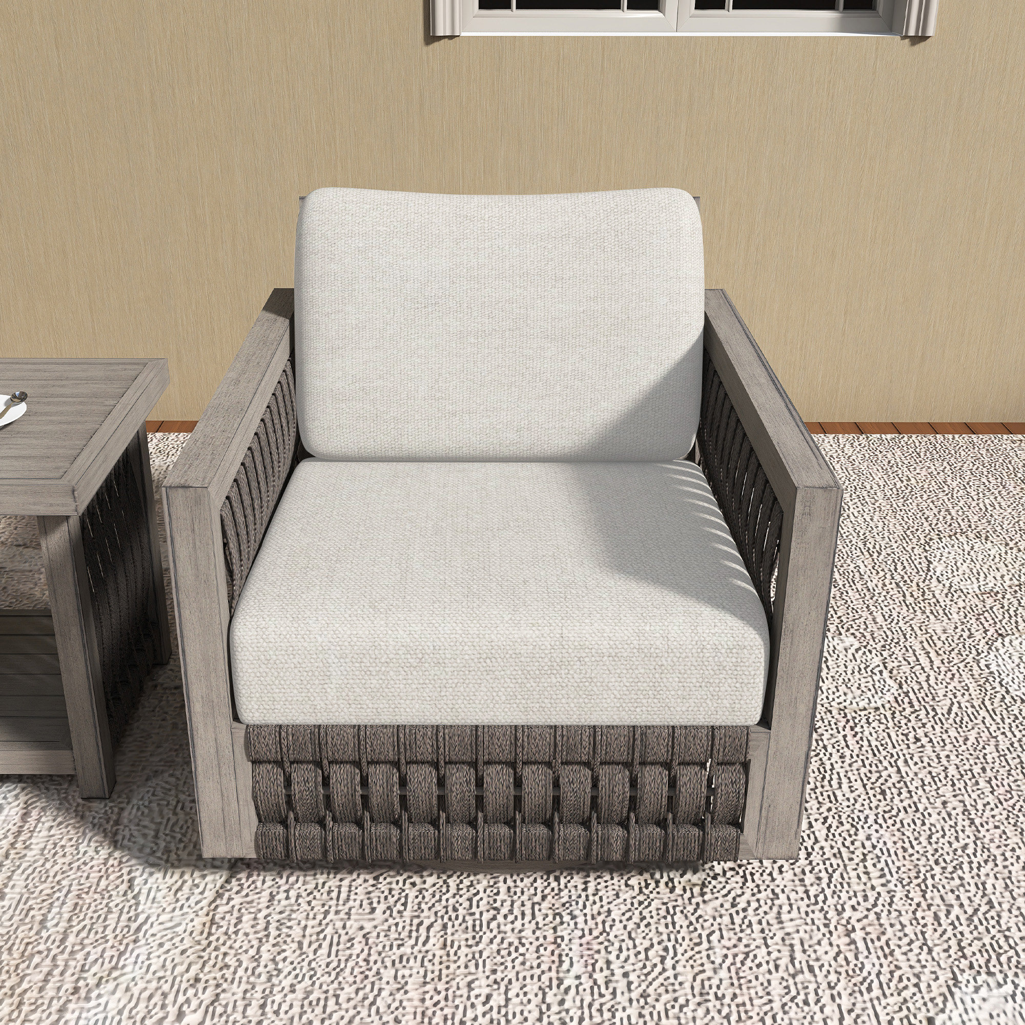 Ebern Designs 1-Piece Aluminium Frame Single Seat Swivel Sofa | Wayfair
