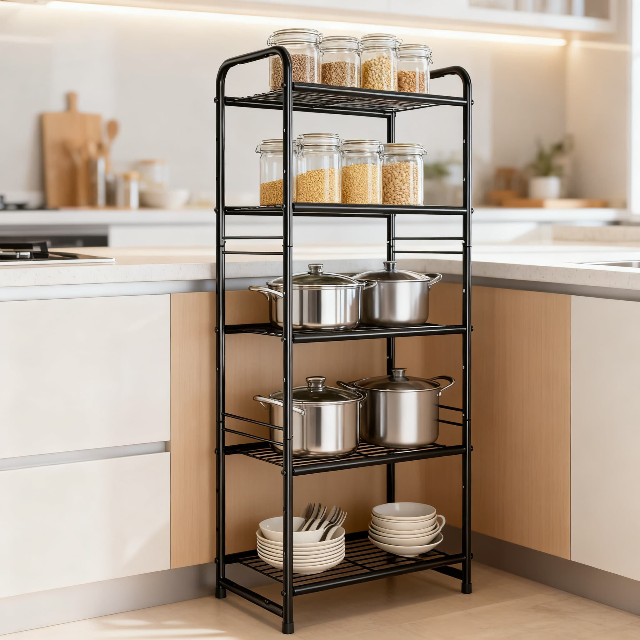 Rebrilliant 5-Tier Heavy-Duty Wire Shelving Unit, Stackable Metal ...