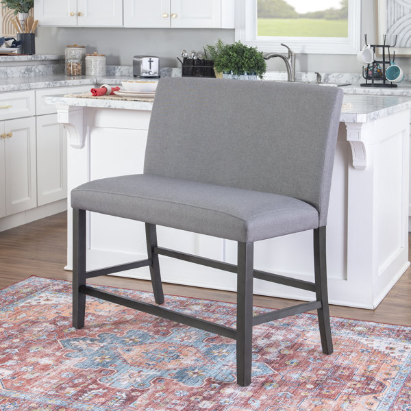 Red Barrel Studio® Barneveld Theartis Gray Upholstered Counter Bench ...