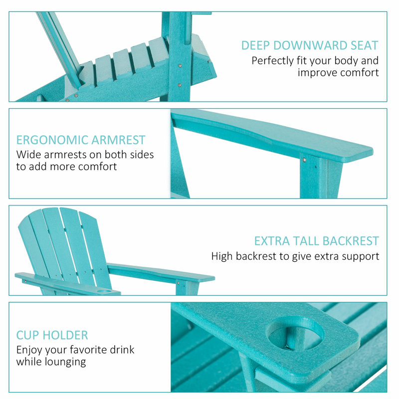 Dovecove Throssell High - Density Polyethylene (HDPE) Adirondack Chair ...