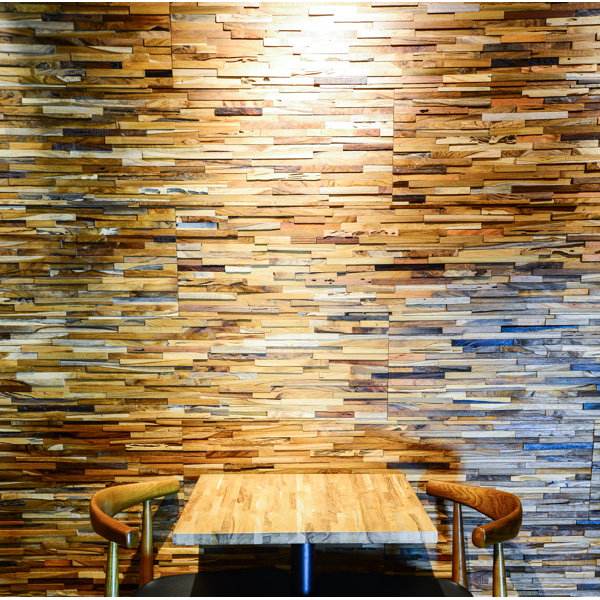 Java Creations Matrix 12" x 48" Reclaimed Engineered Wood Wall ...