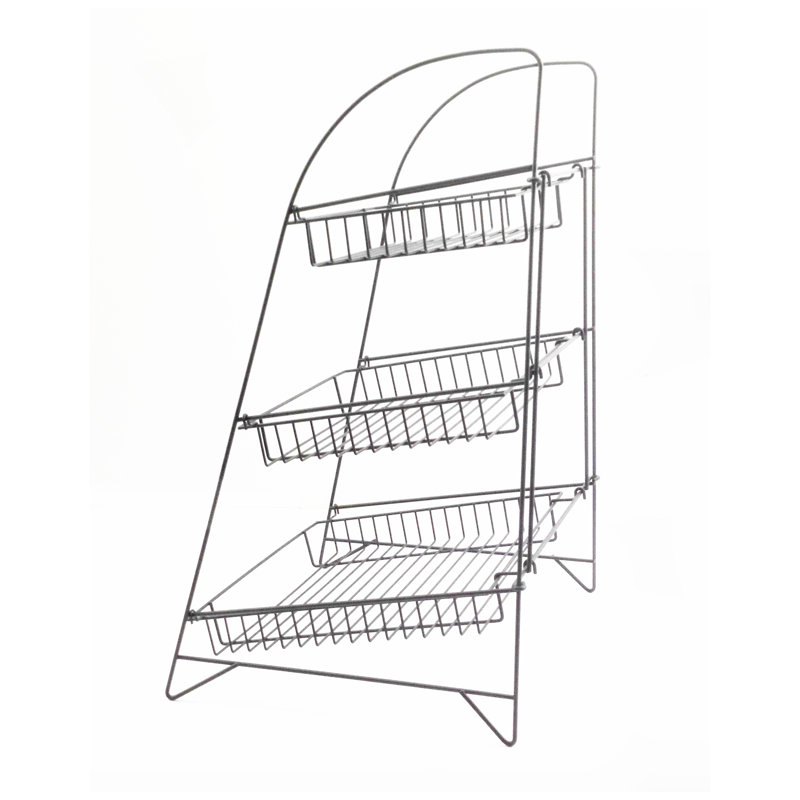 FixtureDisplays 3-Tier Wire Display Rack Bakery Snacks Confection Tray ...