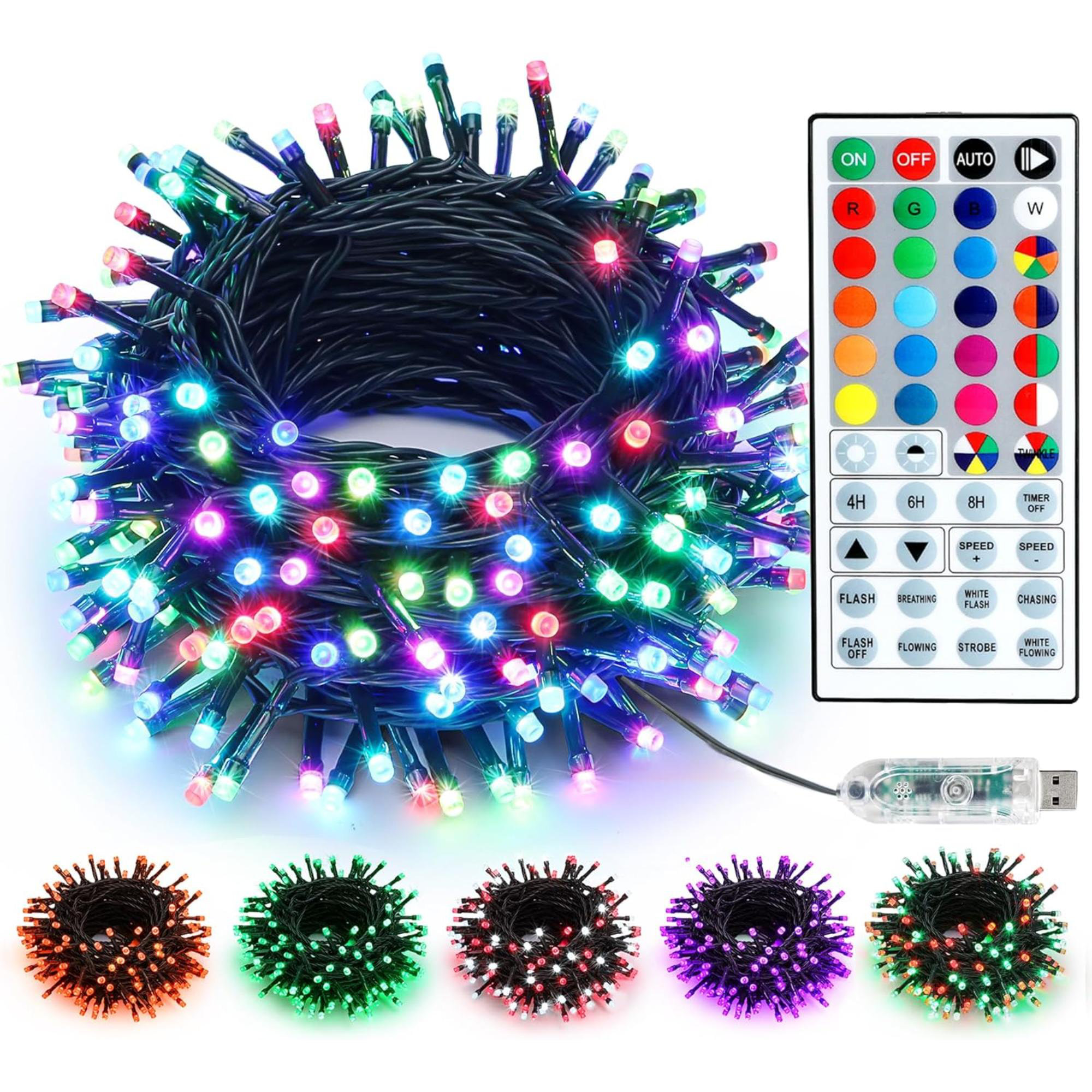 The Holiday Aisle® Color Changing LED Christmas Lights, 33Ft 100 Lights ...