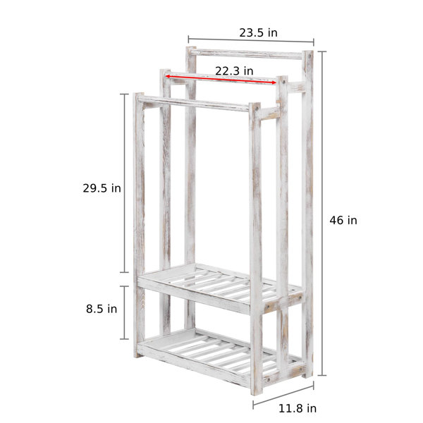 Gracie Oaks 3 Tier Solid Wood Blanket Quilt Rack & Reviews | Wayfair
