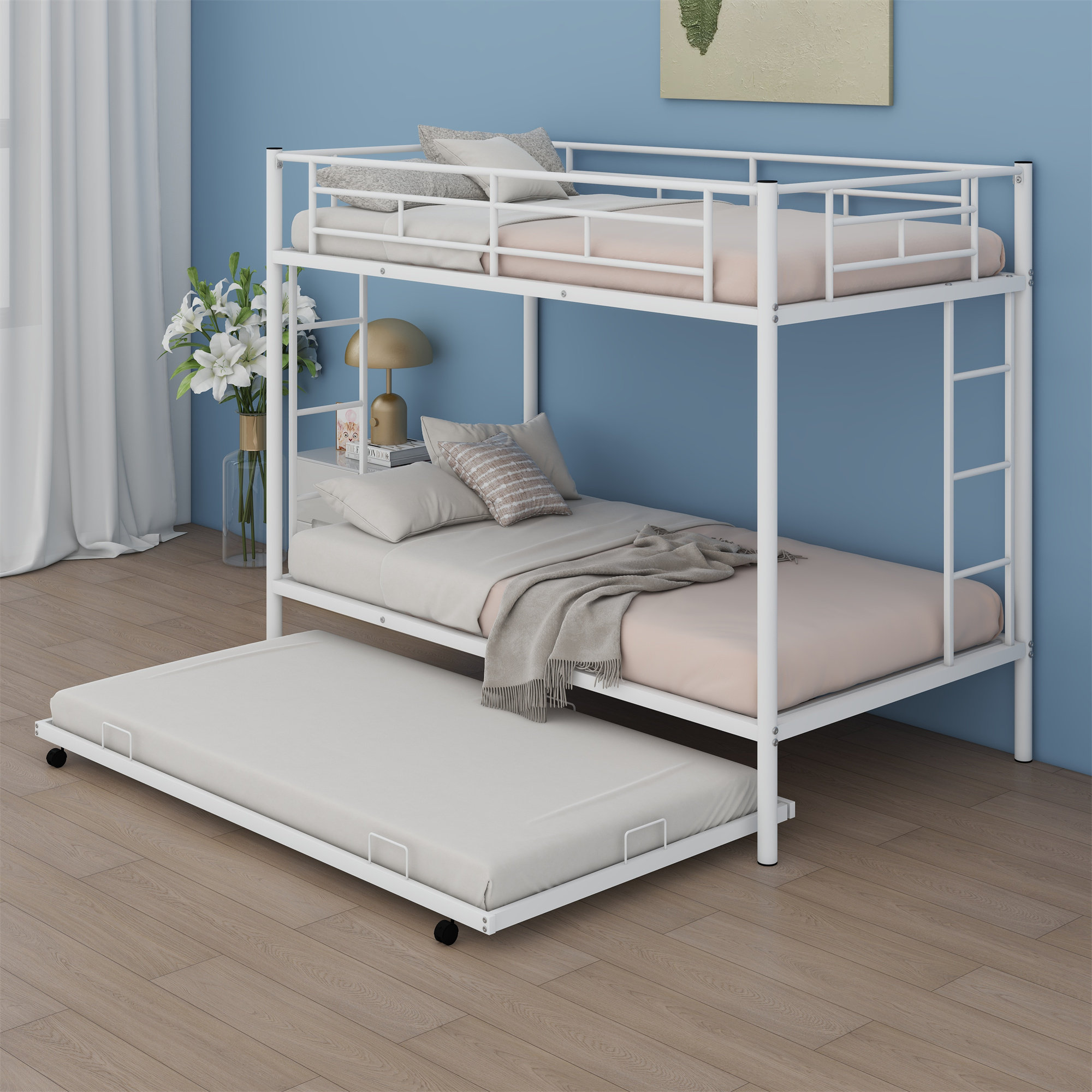 Isabelle & Max™ Abdirisaq Kids Twin Over Twin Bunk Bed with Trundle | Wayfair