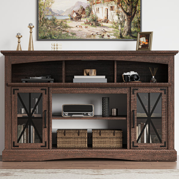 Laurel Foundry Modern Farmhouse® Visconti LED Farmhouse Media Console ...