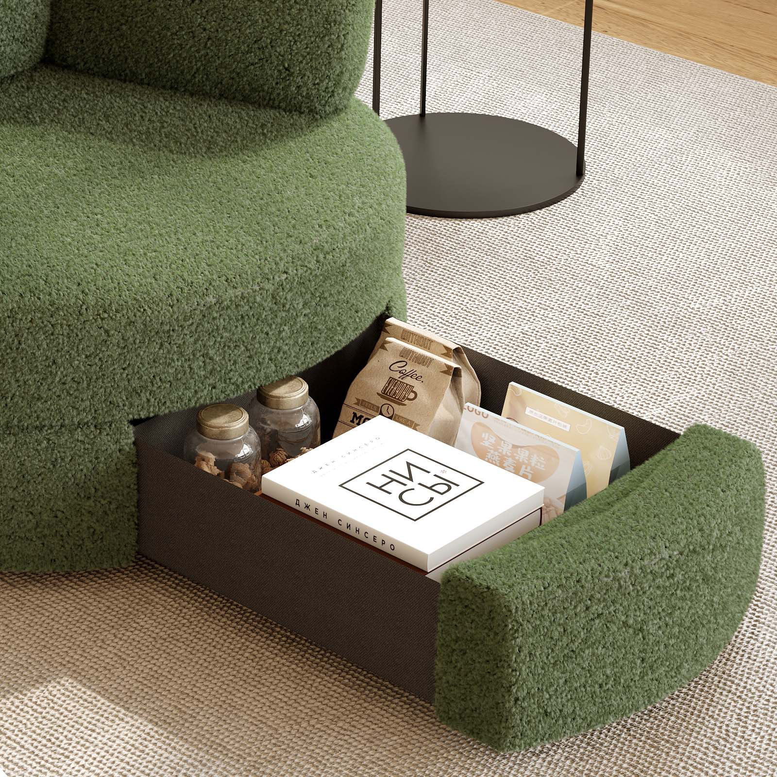 Latitude Run® Swivel Accent Chair With Half Moon Ottoman, Round Chairs ...