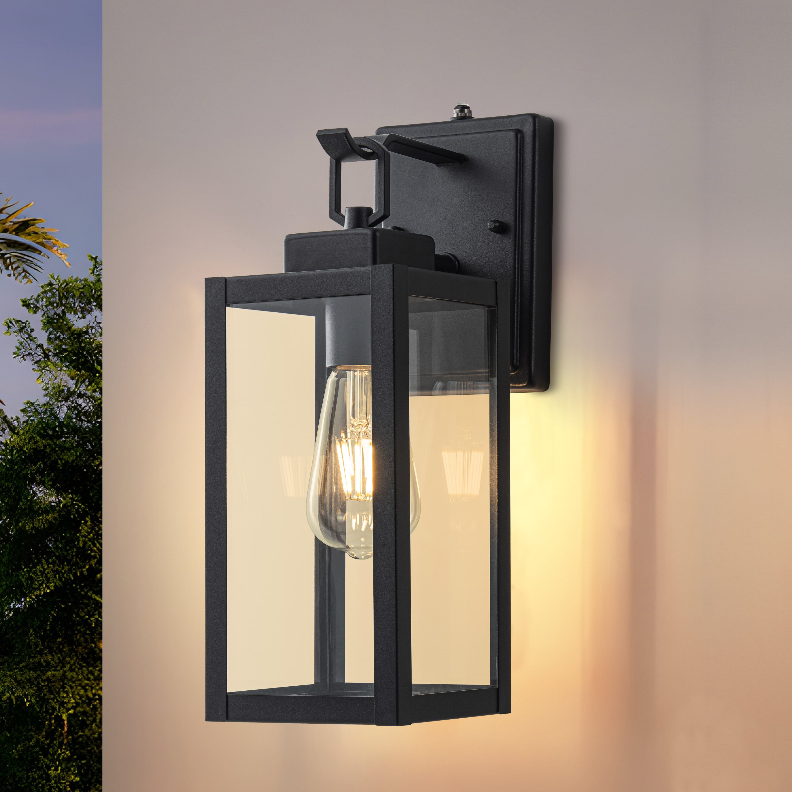 Trent Austin Design® Mauriello Dusk to Dawn Matte Black Modern Outdoor ...