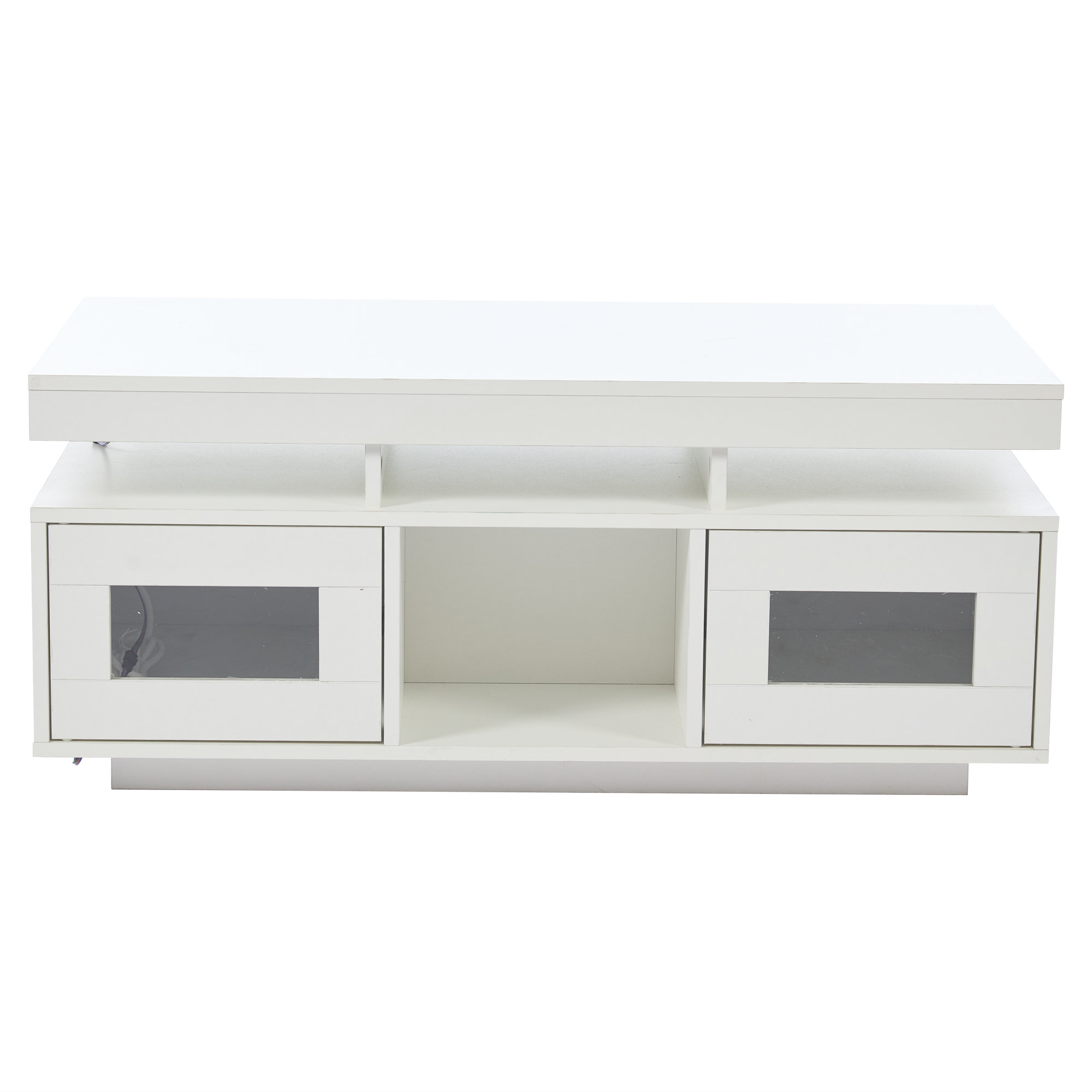 Metro Lane Coffee Table With Led And 2 Doors White | Wayfair.co.uk