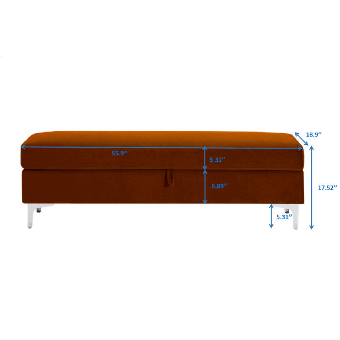 Mercer41 Dkwon Upholstered End of Bed Storage Bench Long Ottoman | Wayfair