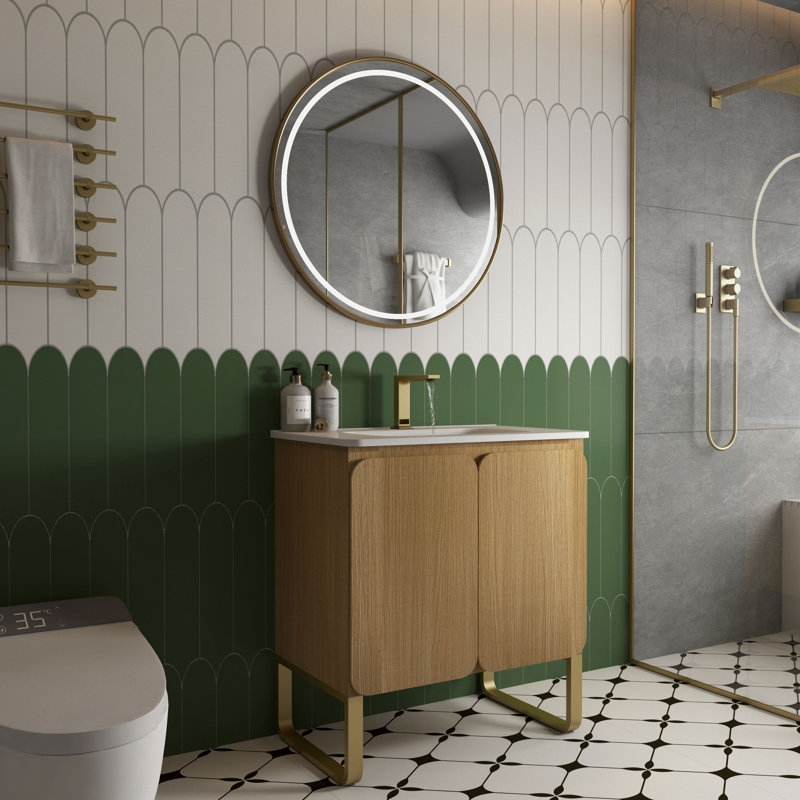 Wrought Studio™ 30" Modern Single Bathroom Vanity with Ceramic Top ...