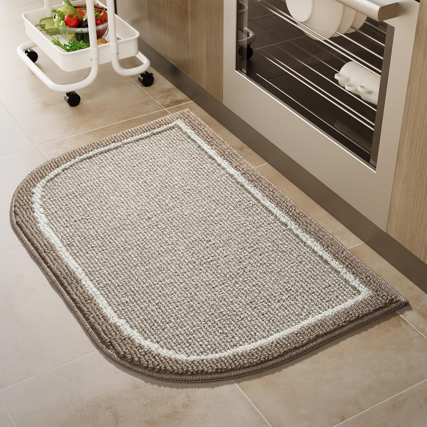 Latitude Run® Durable Stain Resistant Half Round Rug TPR Backed Kitchen ...