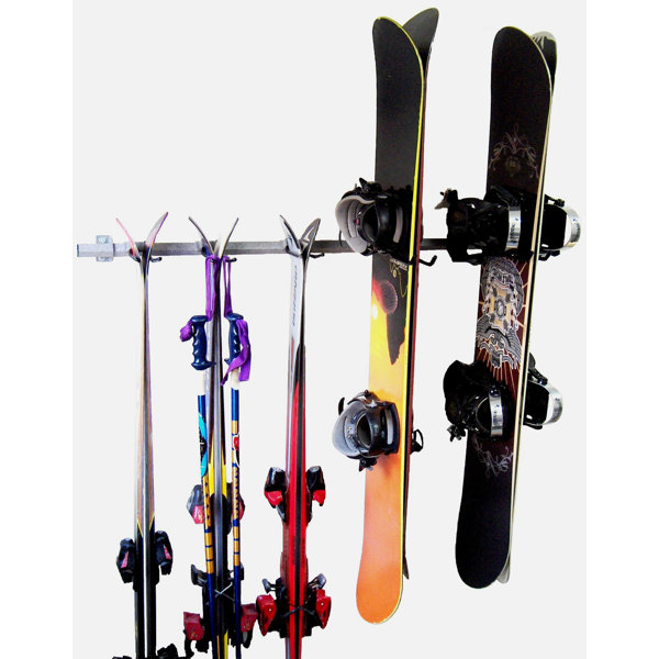 Monkey Bar Steel Wall Mounted Adjustable Multi-Use Ski/Snowboard Rack ...