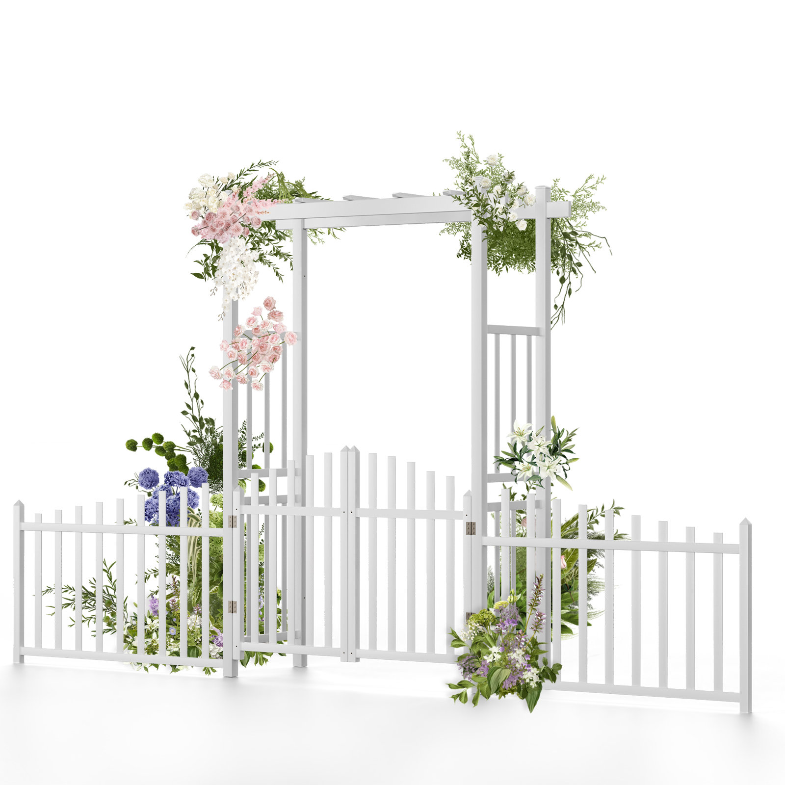 Winado 85 In. Pvc Garden Arbor With Gate And Fence & Reviews | Wayfair