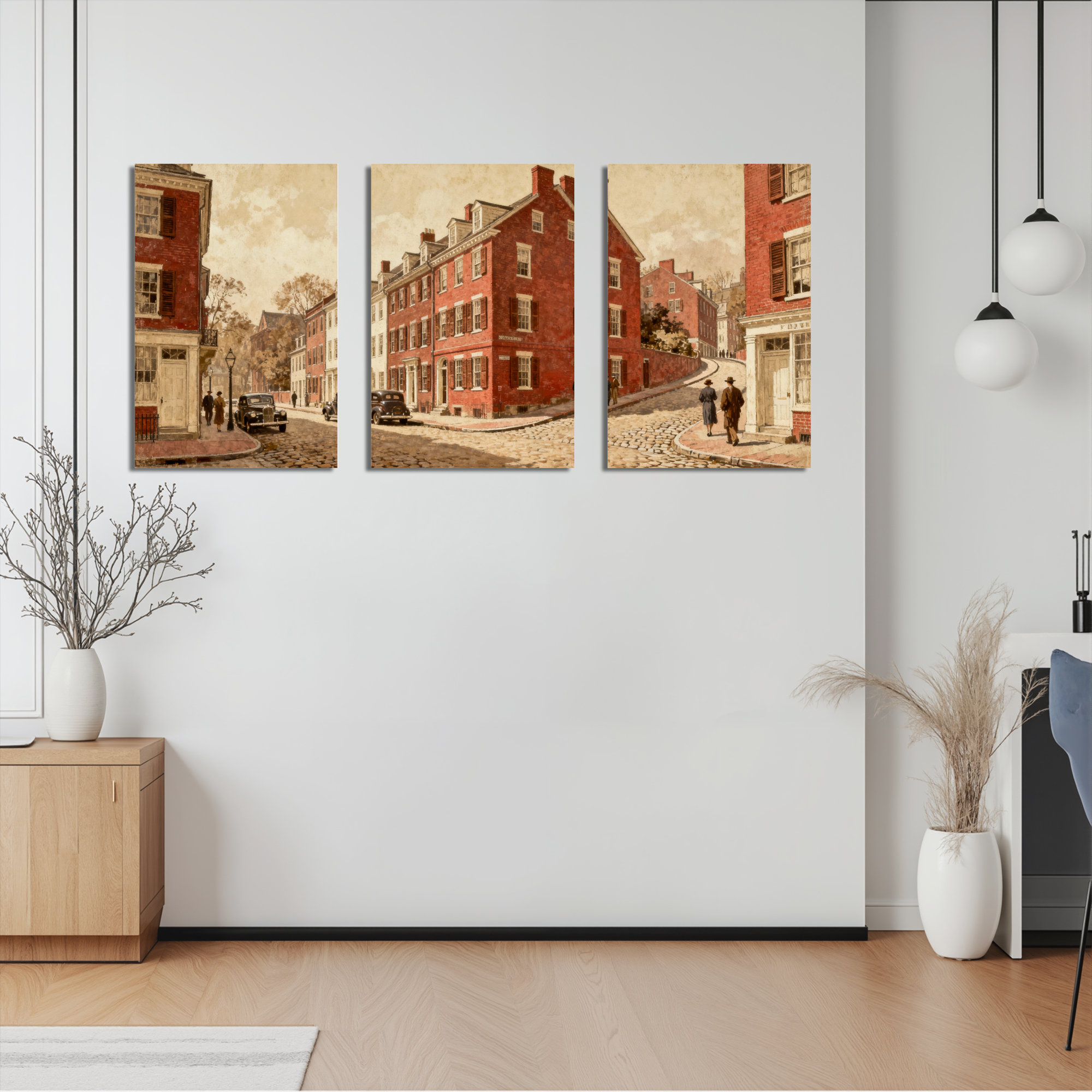 Winston Porter Historic Red Brick Buildings Street Scene Canvas Wrapped ...