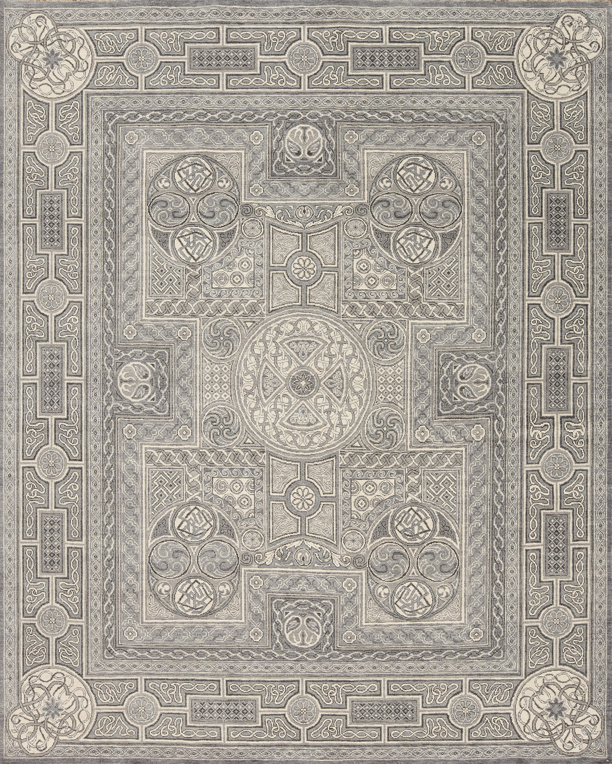 Samad Rugs Mayfair Hand-Knotted Wool Oriental Area Rug in Platinum ...