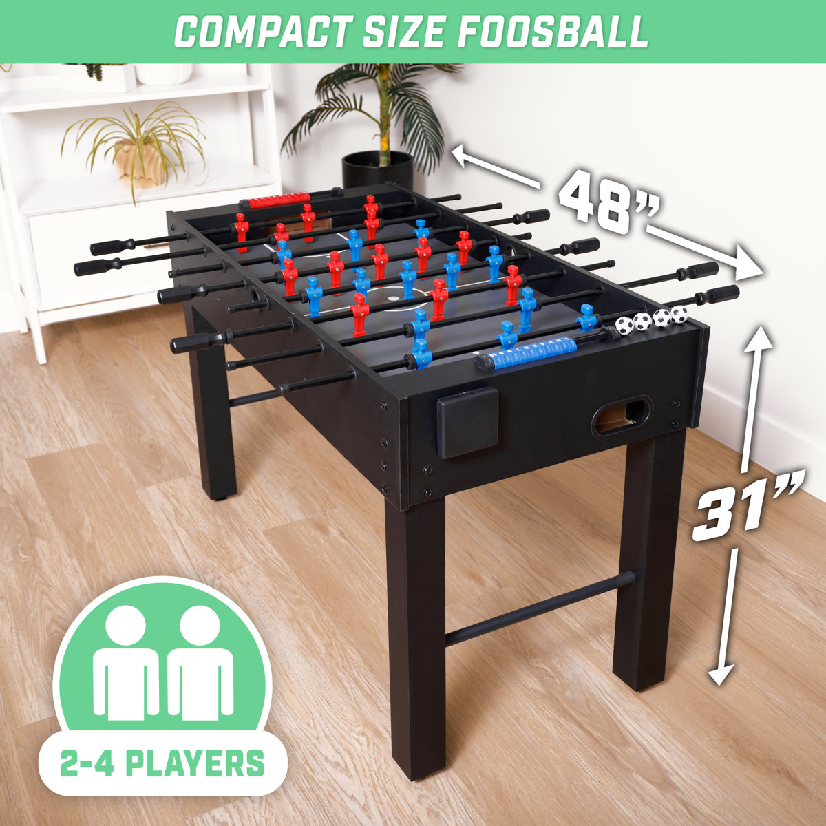 Gosports 48" Game Room Size Foosball Table - Includes 4 Balls And 2 Cup ...