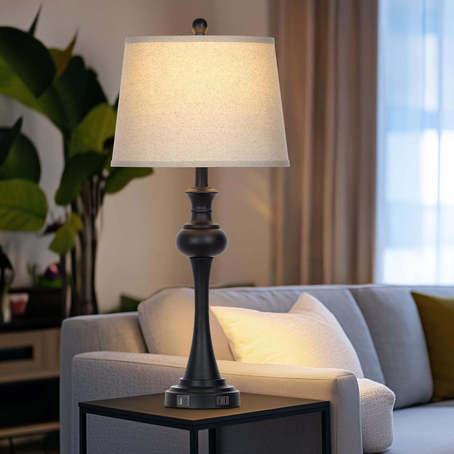 Darby Home Co Modern Table Lamp Set Of 2 For Living Room, Bedside Lamp ...