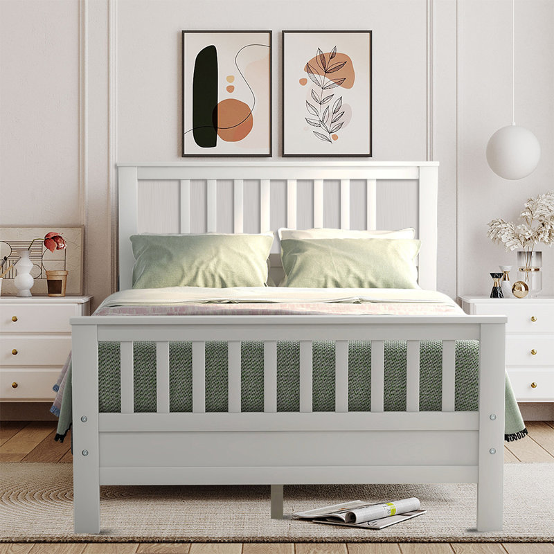 Winston Porter Ganon Modern Elegant Style Full Size Wooden Platform Bed ...