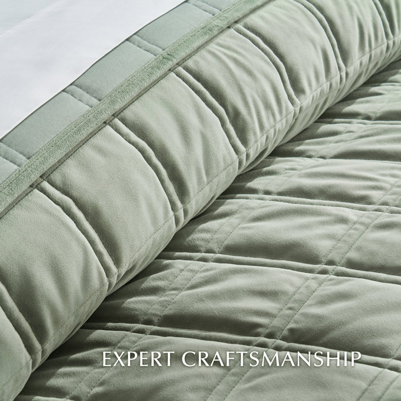 EverGrace Double Box Stitch Velvet Quilt set & Reviews | Joss & Main