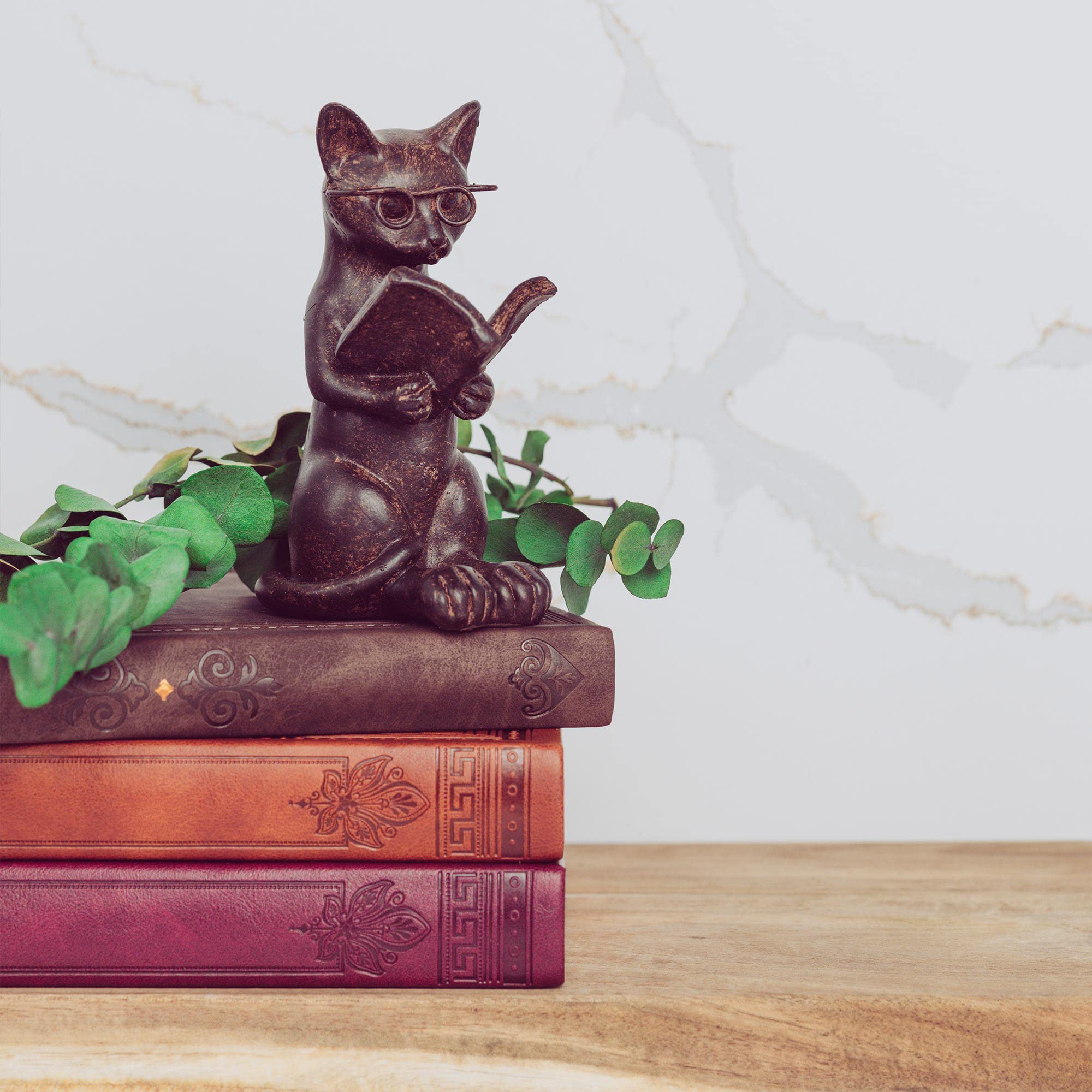Trinx Cat Figurine - Cute Cat Statue - Whimsical Cat Decor For Cat ...