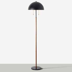 Ebern Designs Brucelyn 68" Tall 2-Light Metal Mushroom Dome Floor Lamp ...