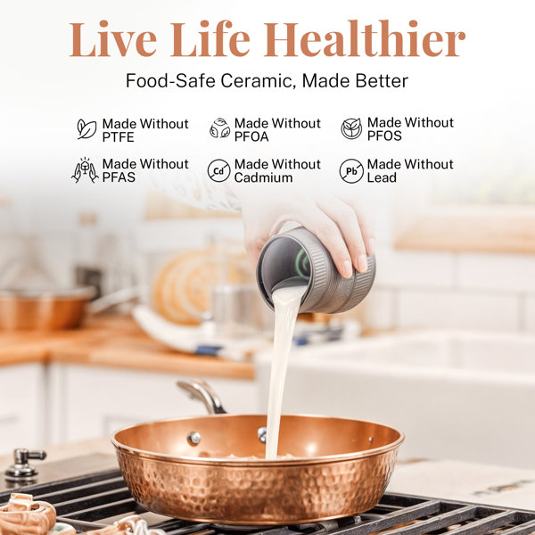 Gotham Steel Hammered Copper 15 Piece Nonstick Cookware Set With ...