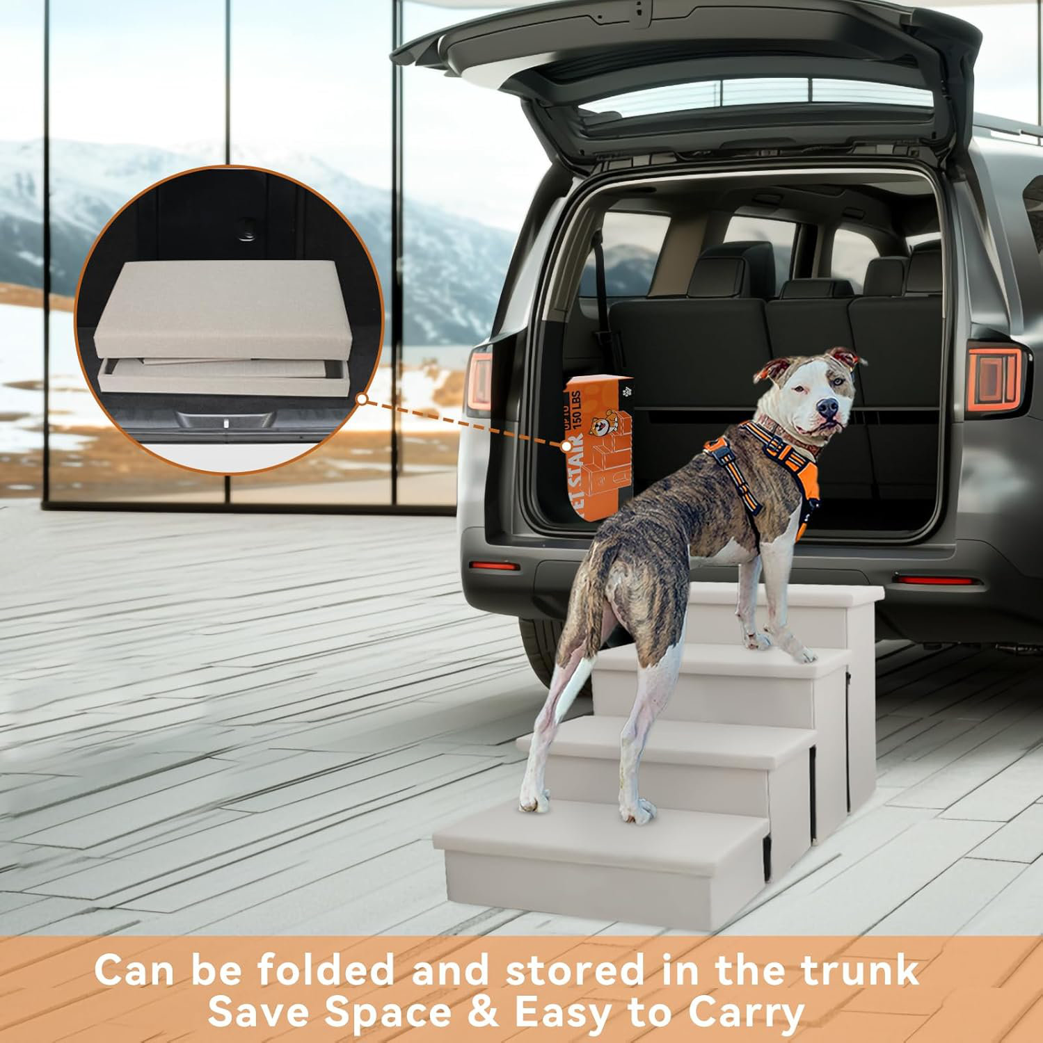 space saving dog steps