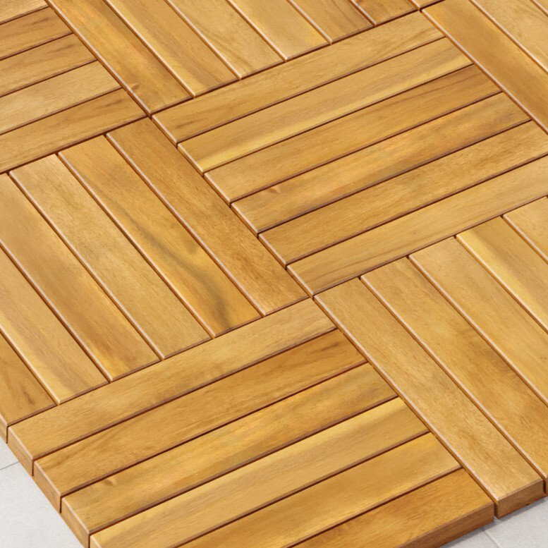 Urbn-Living 30cm L x 30cm W Solid Wood Interlocking Deck Tile | Wayfair.ie