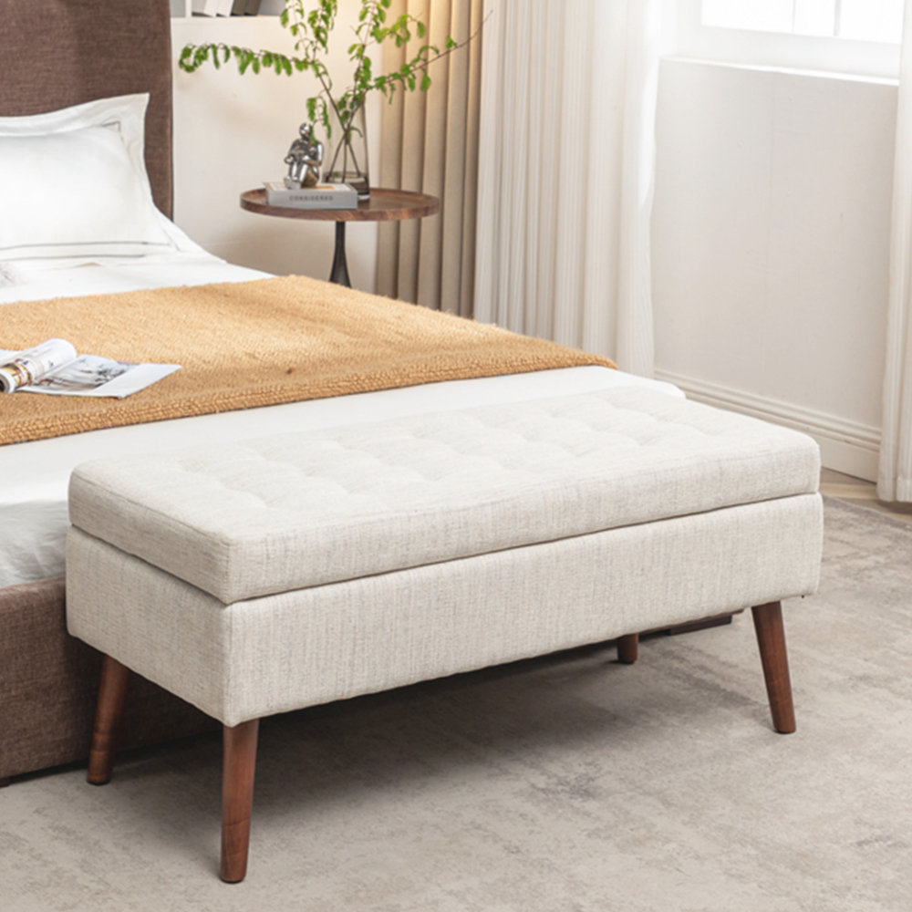 Latitude Run® Banc de rangement rembourré en cuir Padriac - Wayfair Canada