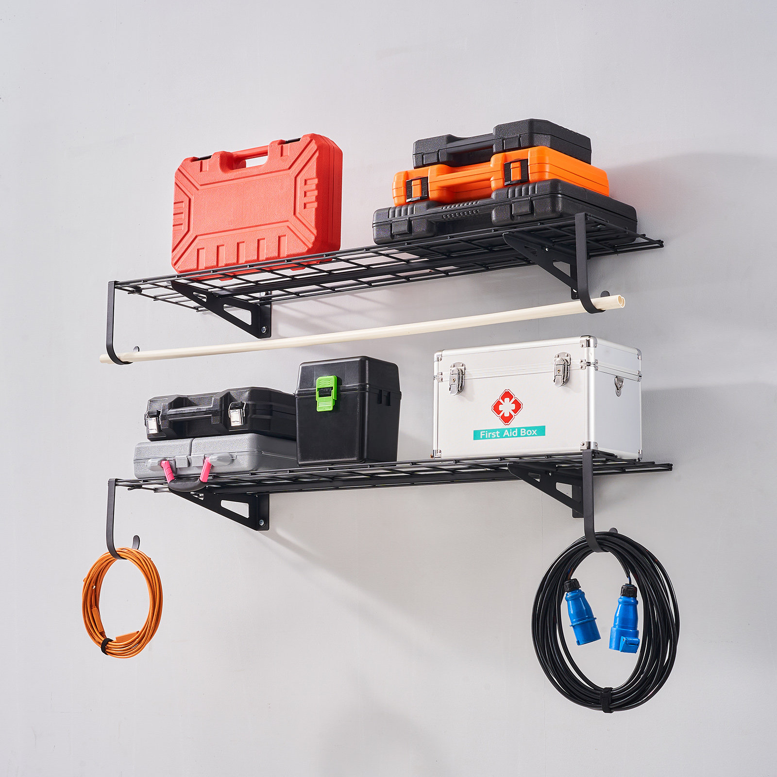 Rebrilliant 2PCS 6x2 ft Garage Storage Shelving Wall Mounted Heavy Duty ...