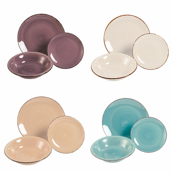 Villa D'Este Home Shades Of Provence Stoneware Dinnerware - Set of 12 ...
