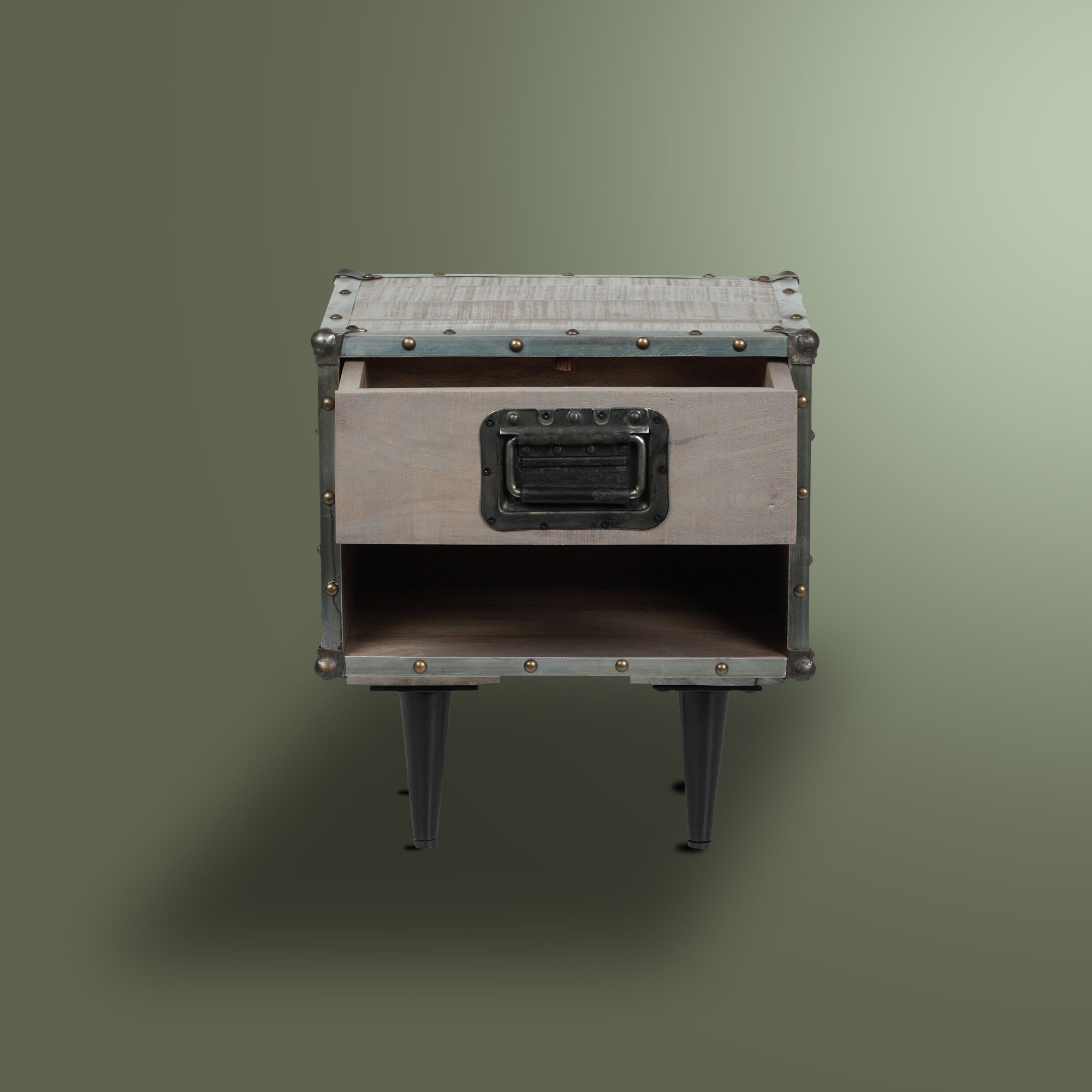 Williston Forge SIDE TABLE 1 DRAWER BACK & BOTTOM DRAWER MDF BLACK ...