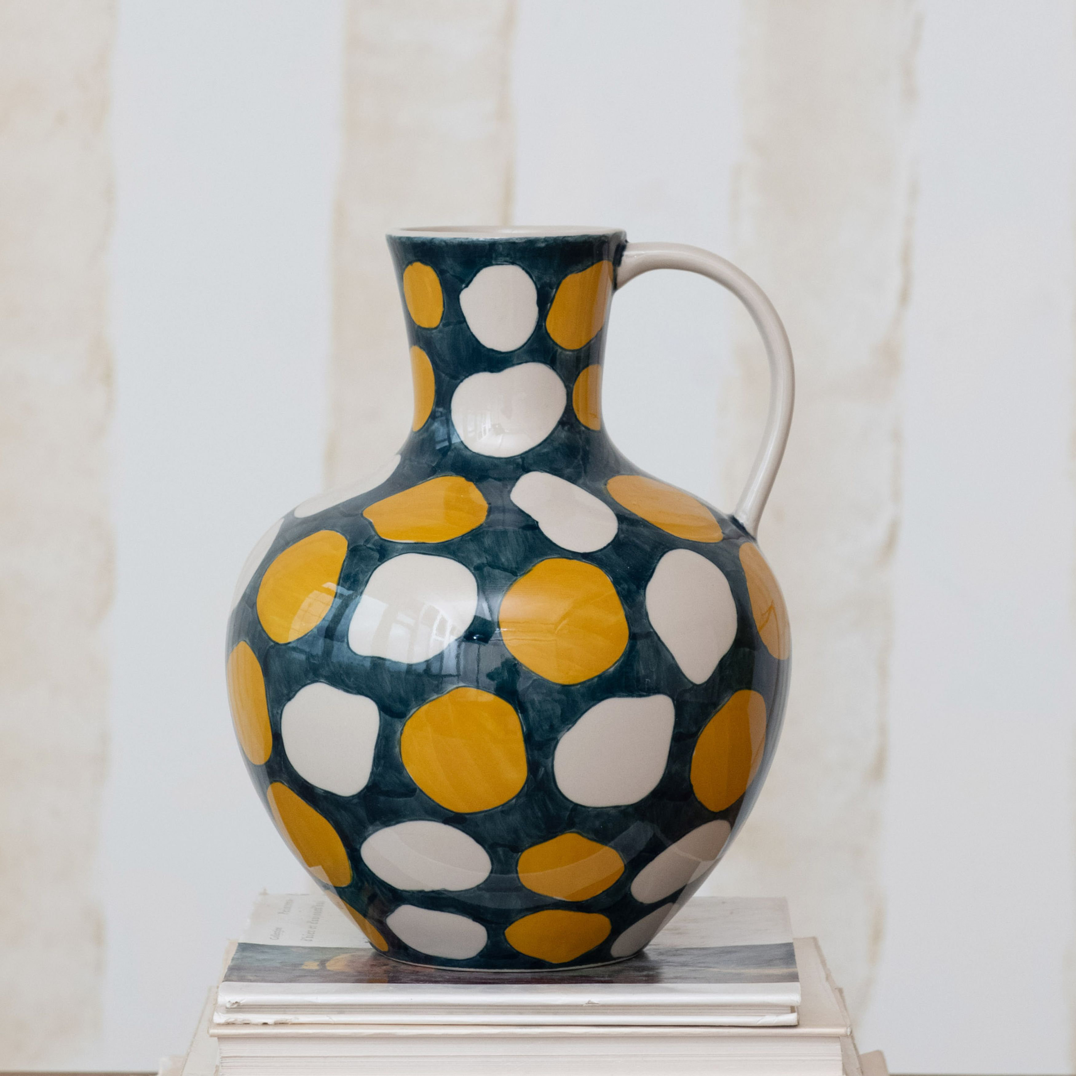 Red Barrel Studio® Dotted Elegance Multi-Colored Stoneware Jug | Wayfair