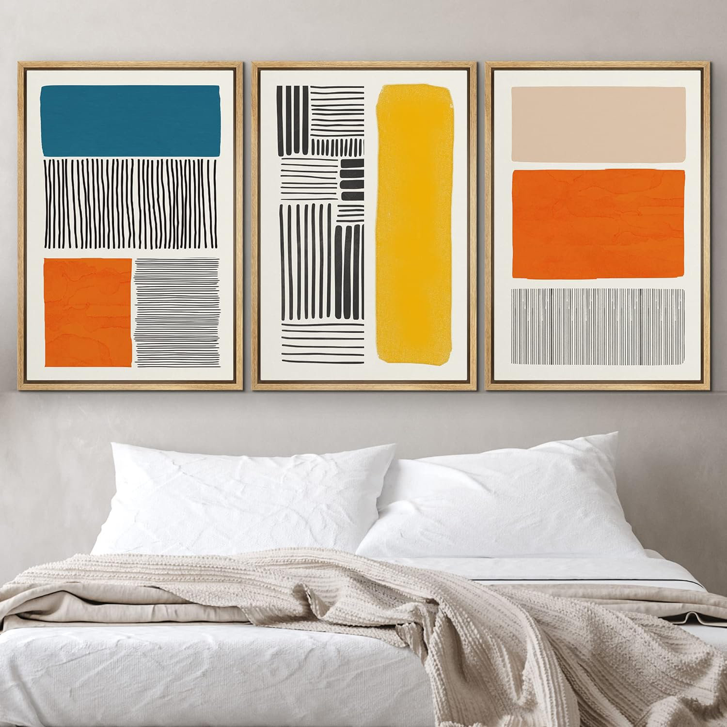 IDEA4WALL Abstract Vibrant Color Blocks " Bright Color Block Collage ...