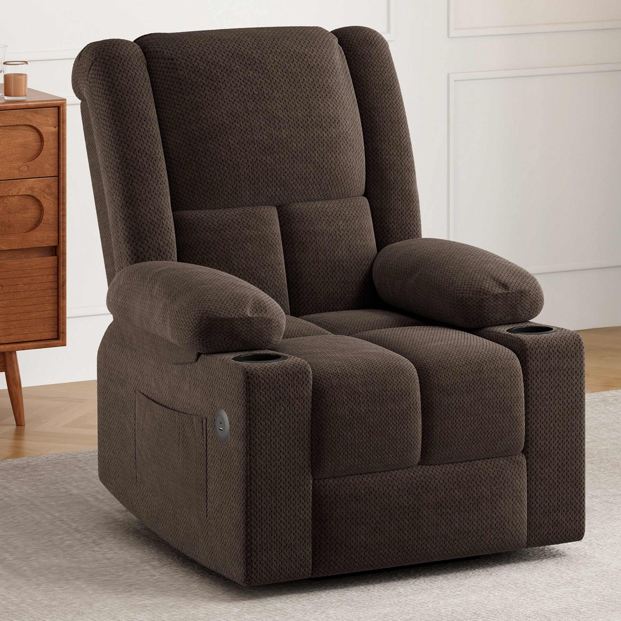 Latitude Run® Power Lift Recliner Chair With Massage And Heat, USB ...