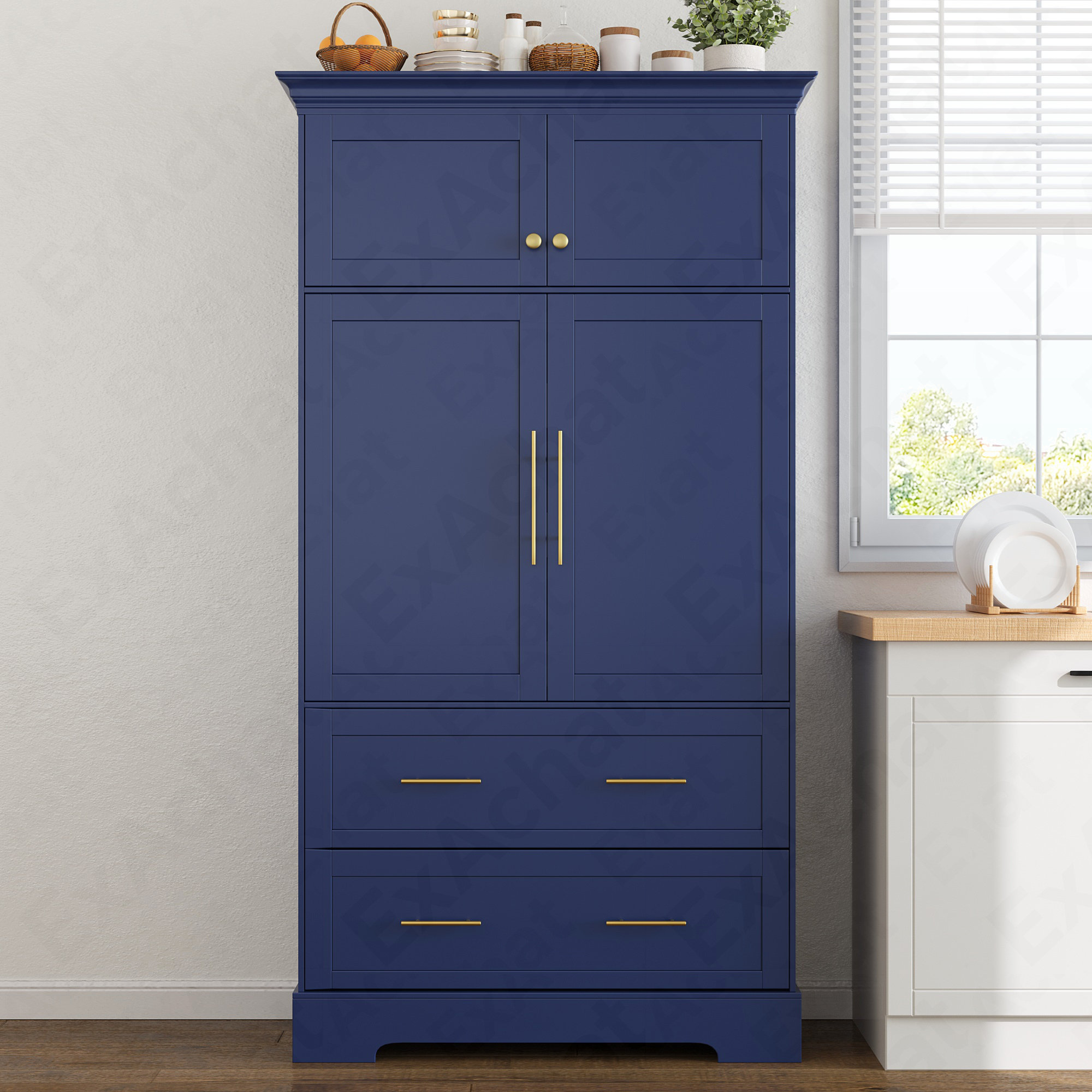 August Grove® Farmhouse Freestanding Dining/Kitchen Storage Cabinet ...