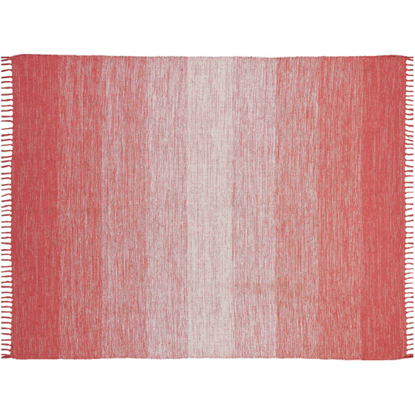 Grovelane Abbott Ombre Handmade Flatweave Cotton Coral Pink Rug ...