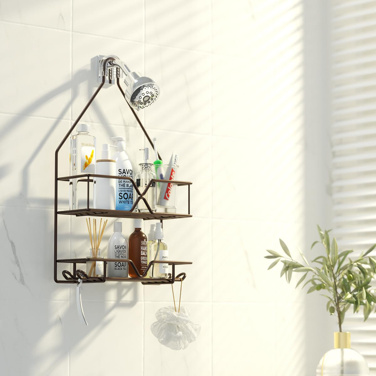 The Twillery Co.® Martindale Shower Caddy Over Shower Head Hanging ...