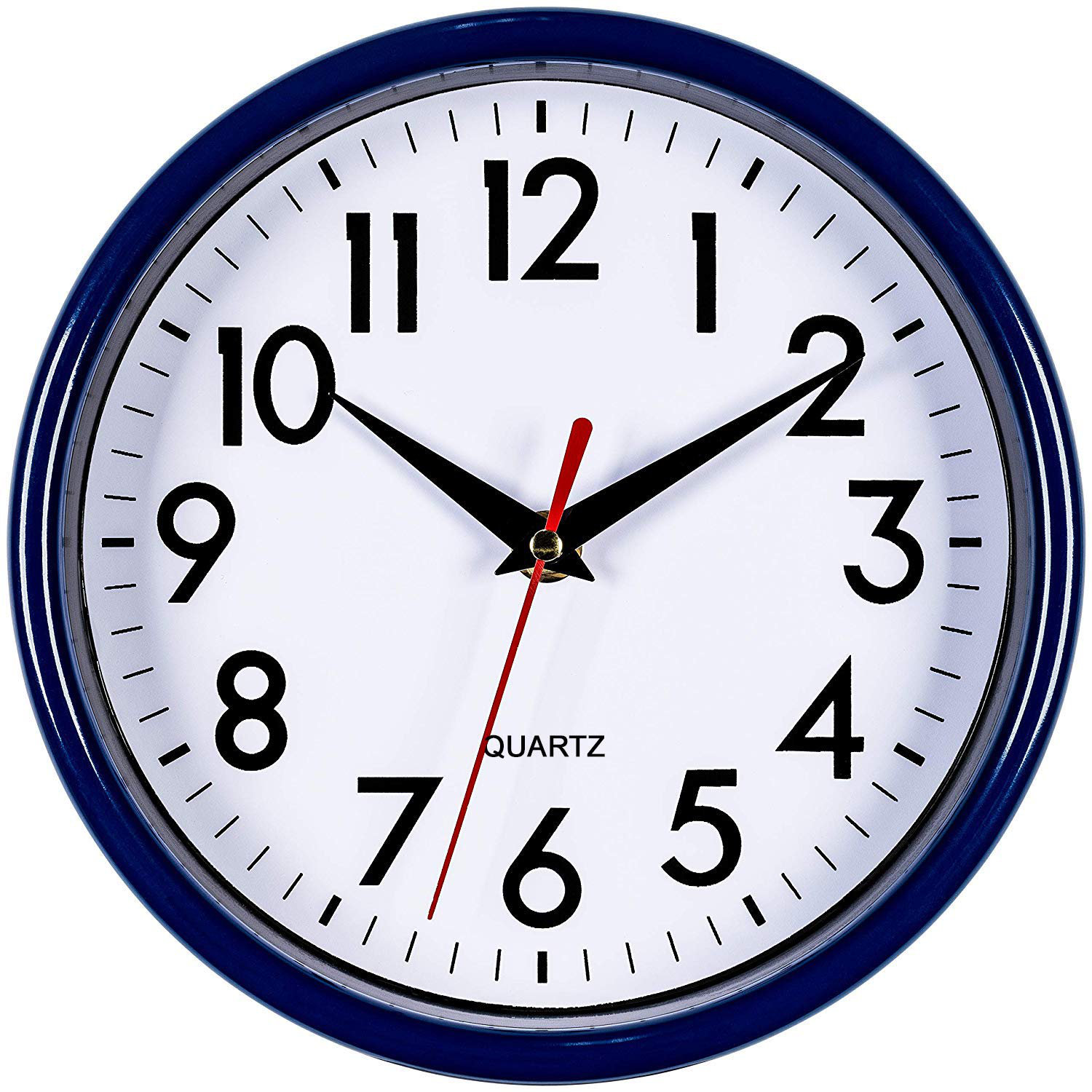 Latitude Run® Navy Blue Wall Clock 8" Silent Non-Ticking Quality Quartz ...