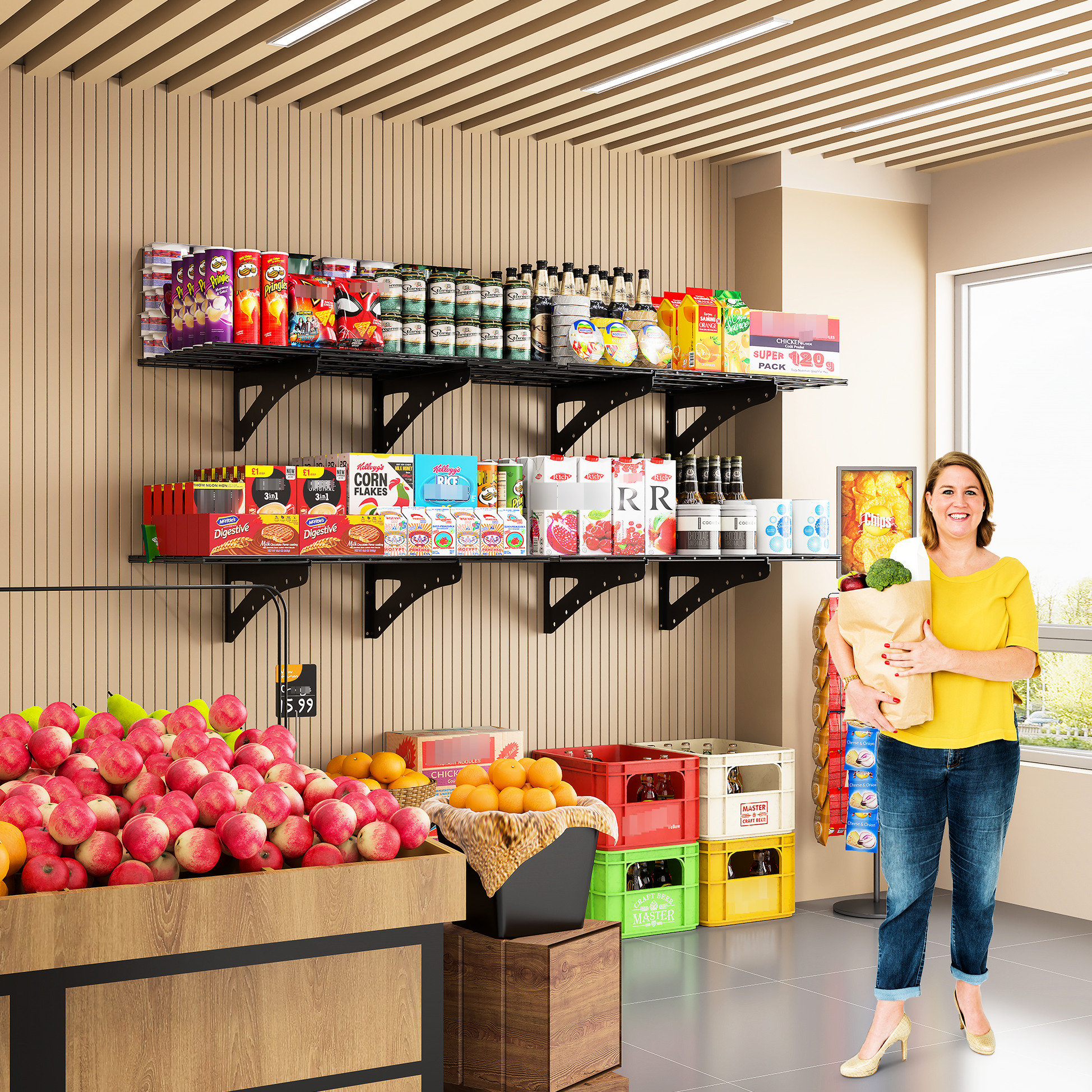 SnugglySolace Garage & Supermarket Wall Shelf, Heavy Duty 23.6*35.4 ...