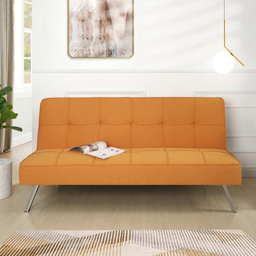 Orren Ellis Harvyn 66.14" Modern Futon Sofa Bed Convertible Futon with ...