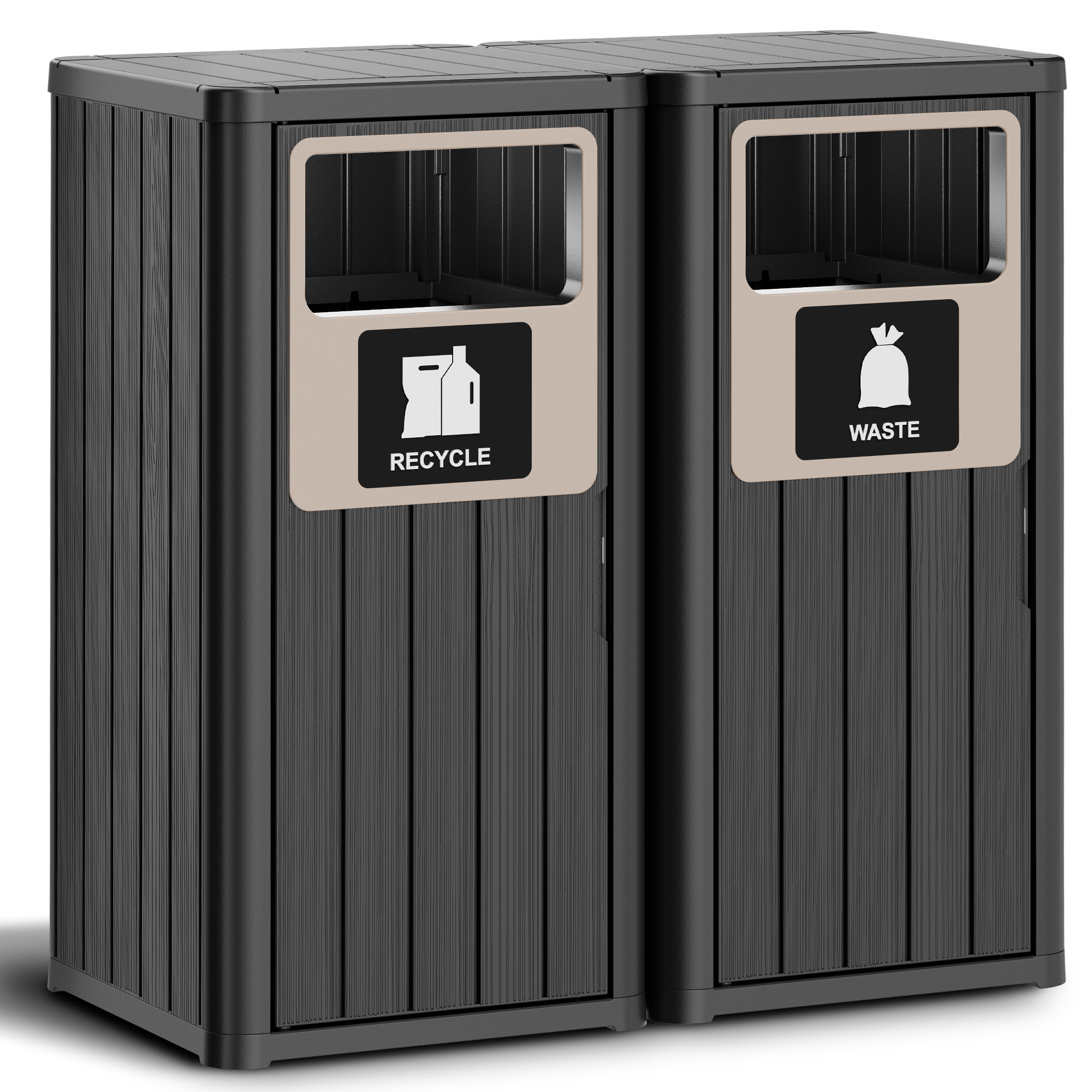 LHBcraft 22 Gallon Multi-Purpose Outdoor Yard Trash Can(Set of 2) | Wayfair