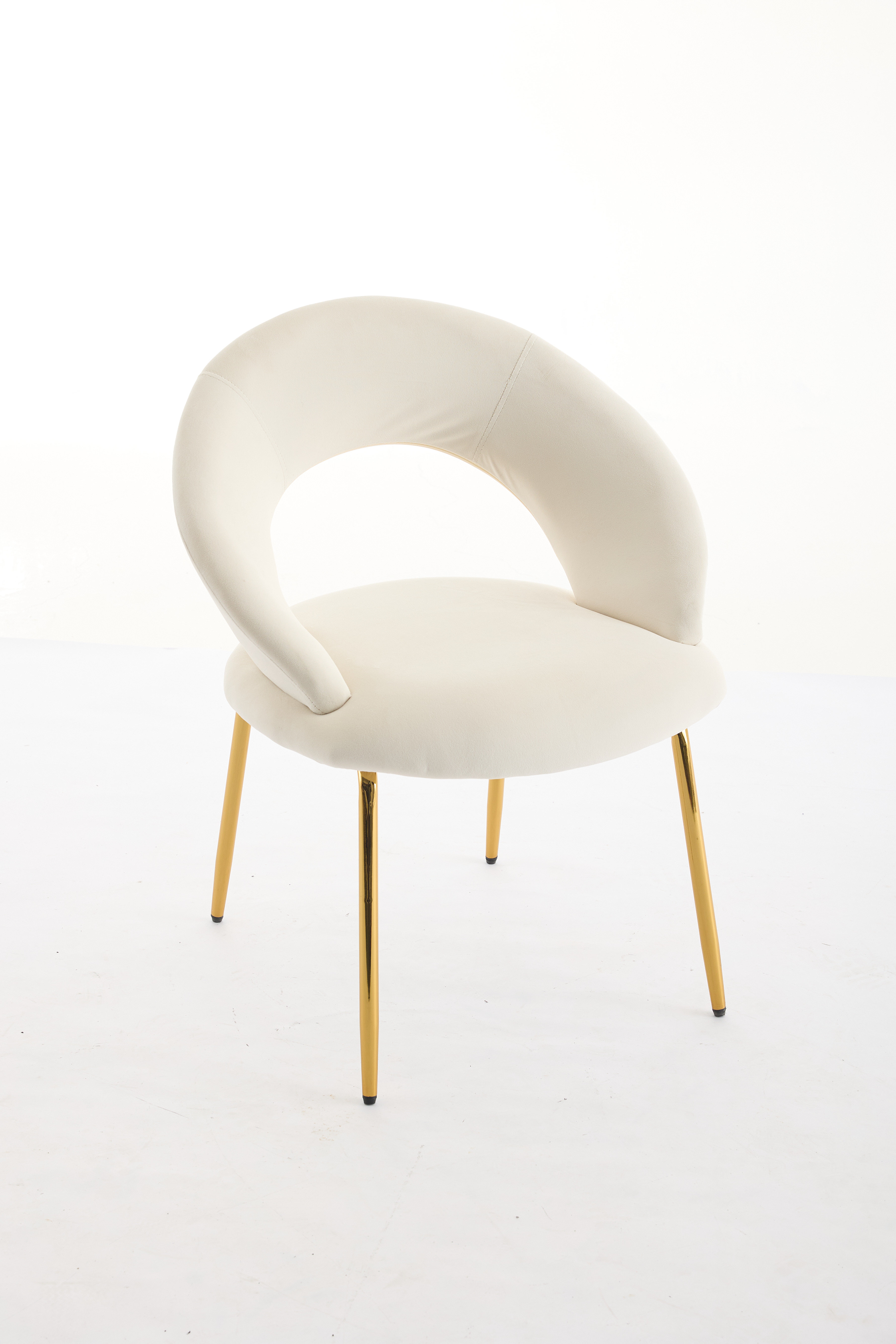 NFusion Maxton Velvet Upholstered Dining Chair with Sleek Metal Legs ...