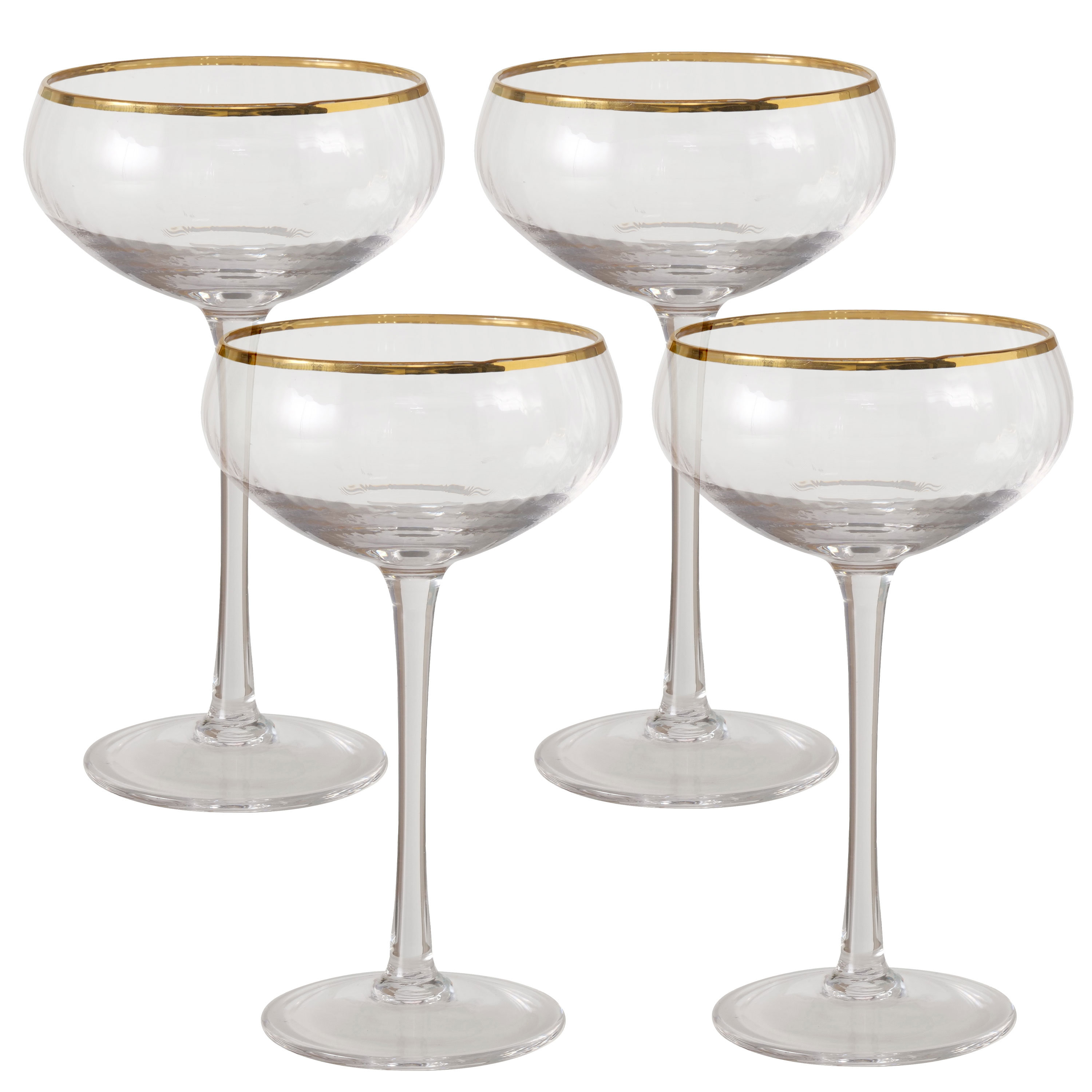 Mercer41 Gold Rimmed Coupe Wine Glasses | Wayfair