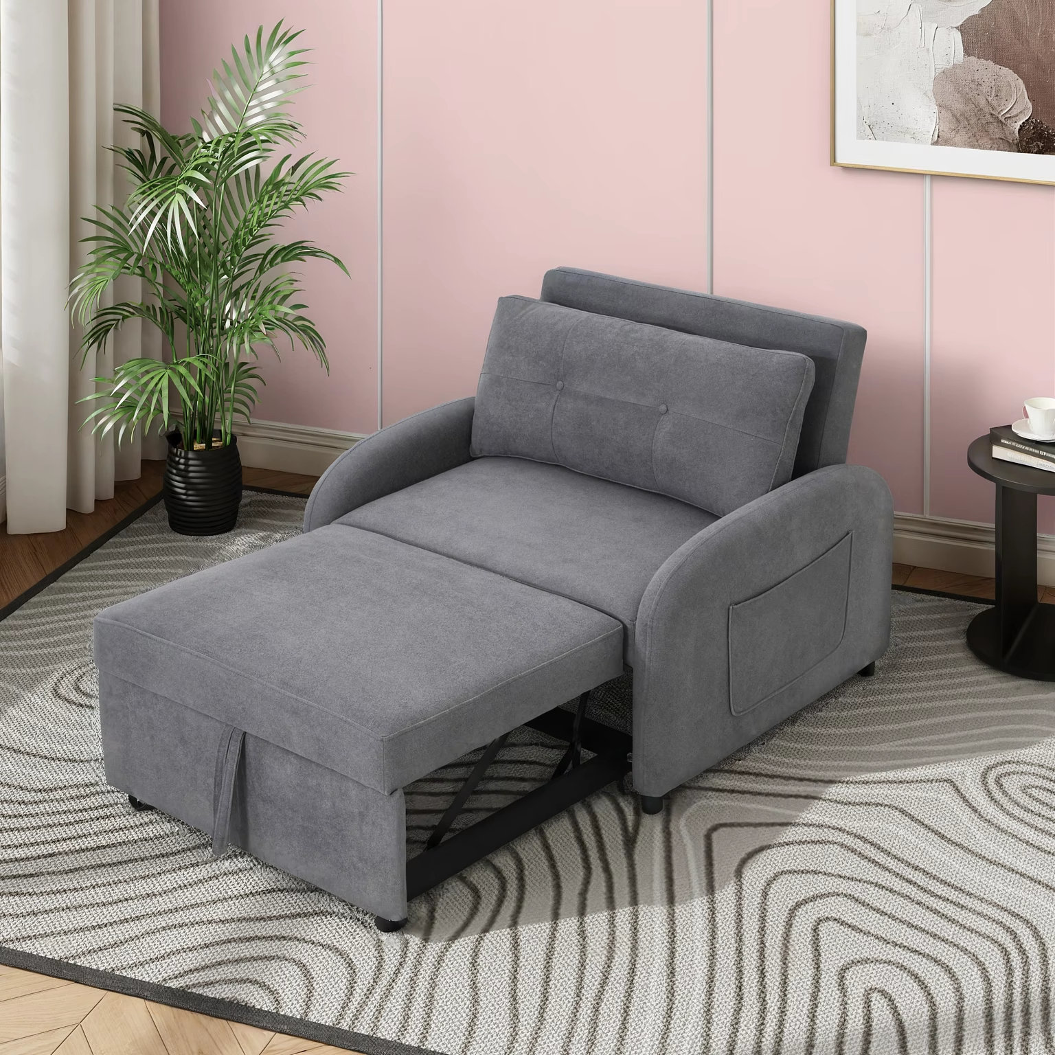 Latitude Run® 3-In-1 Convertible Sleeper Sofa Bed With Pillow & Pocket ...