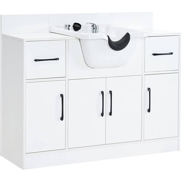 Artist Hand 70'' L x 25'' W Black Free Standing Shampoo Sinks with ...