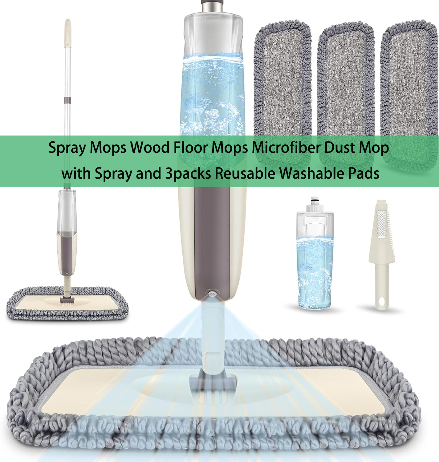 Tiprol Spray Mops Wood Floor Mops Microfiber Dust Mop with Spray and ...
