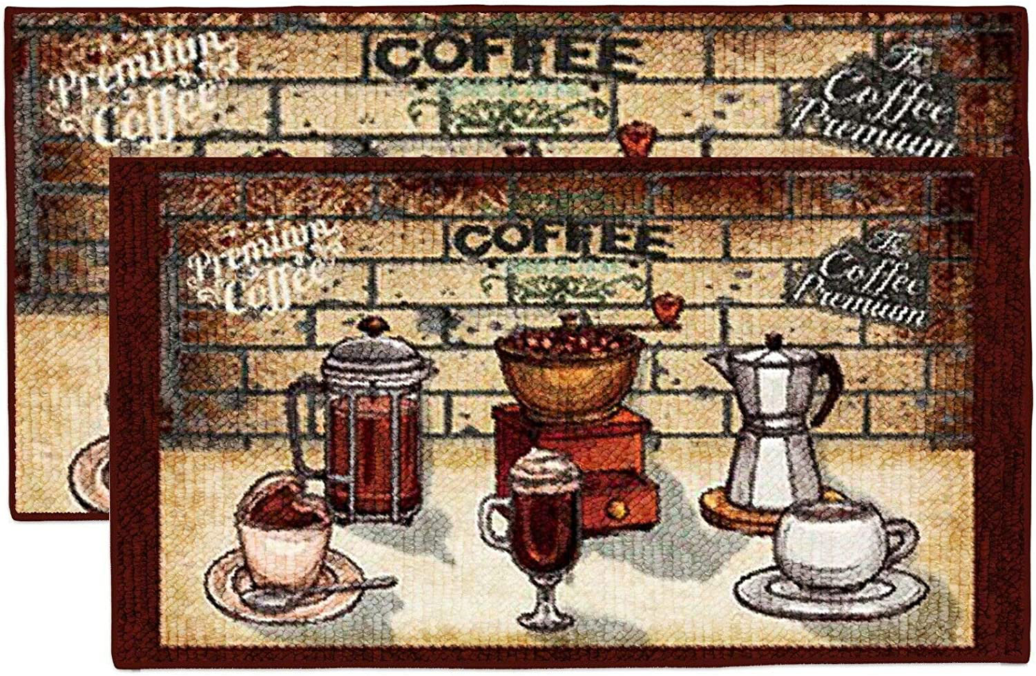 Red Barrel Studio® Cappuccino 2 Piece Kitchen Mat Set & Reviews | Wayfair