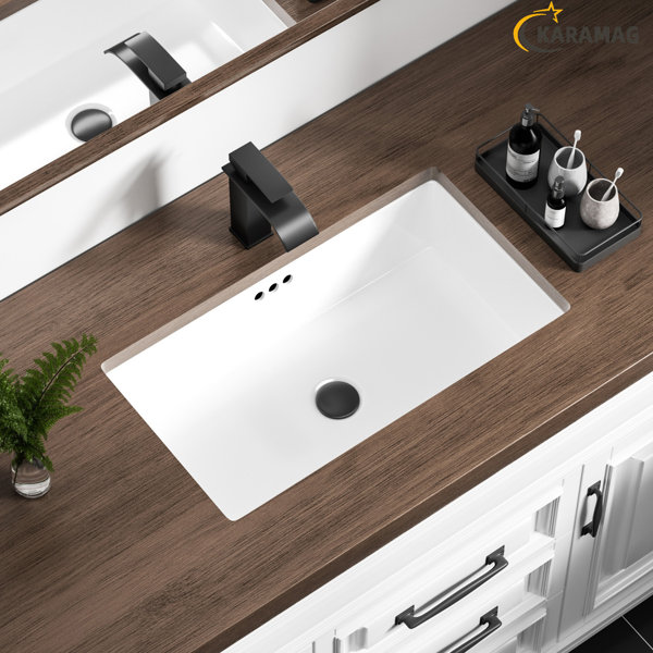 KARAMAG 23.8"x13.8"' Vitreous China Rectangular Sink Undermount ...